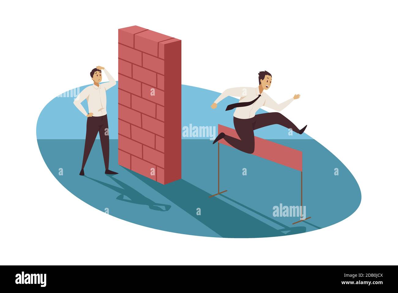 Man jumping over wall Stock Vector Images - Alamy