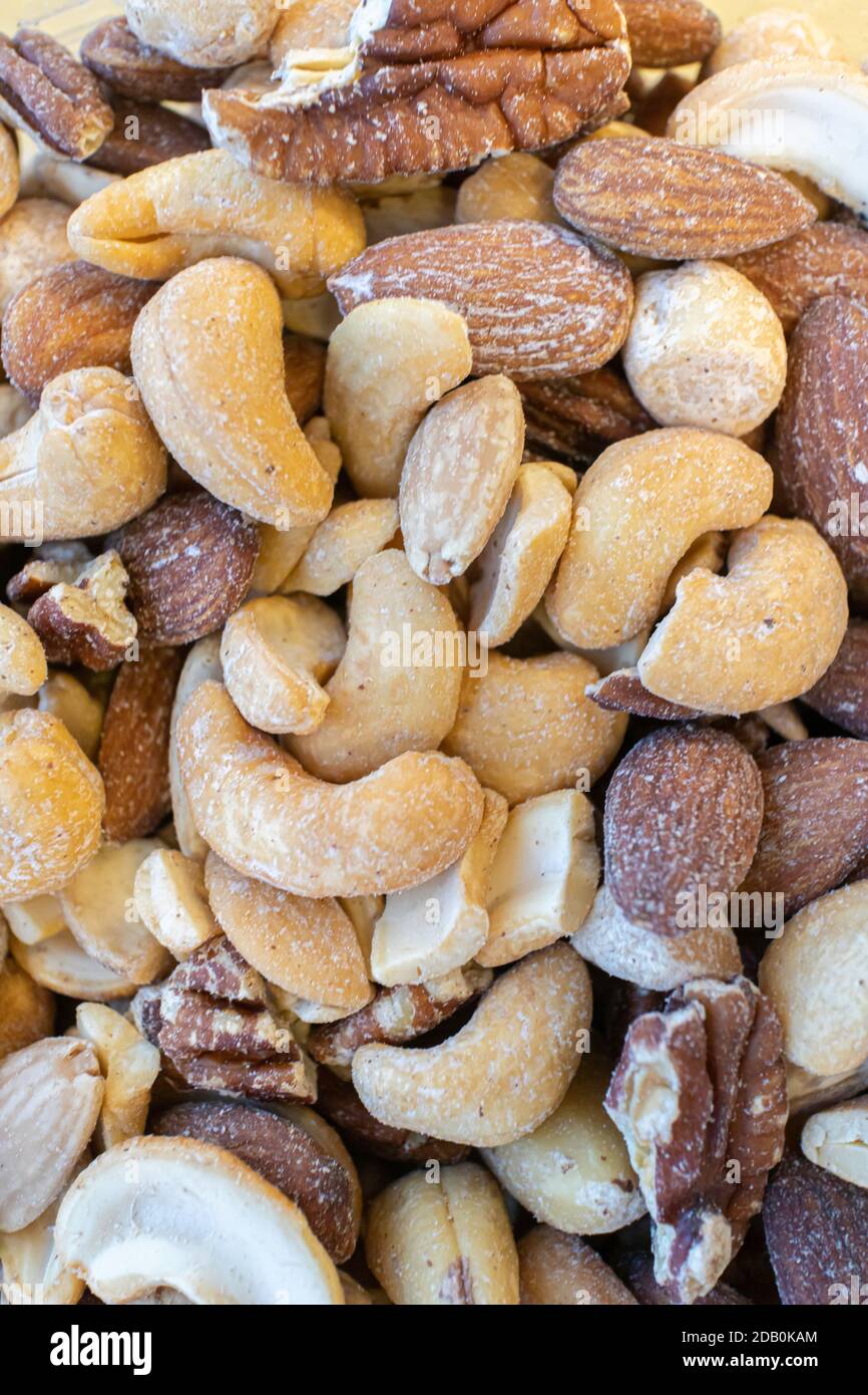 Collection of Nuts - in a bowl ready to eat Stock Photo - Alamy