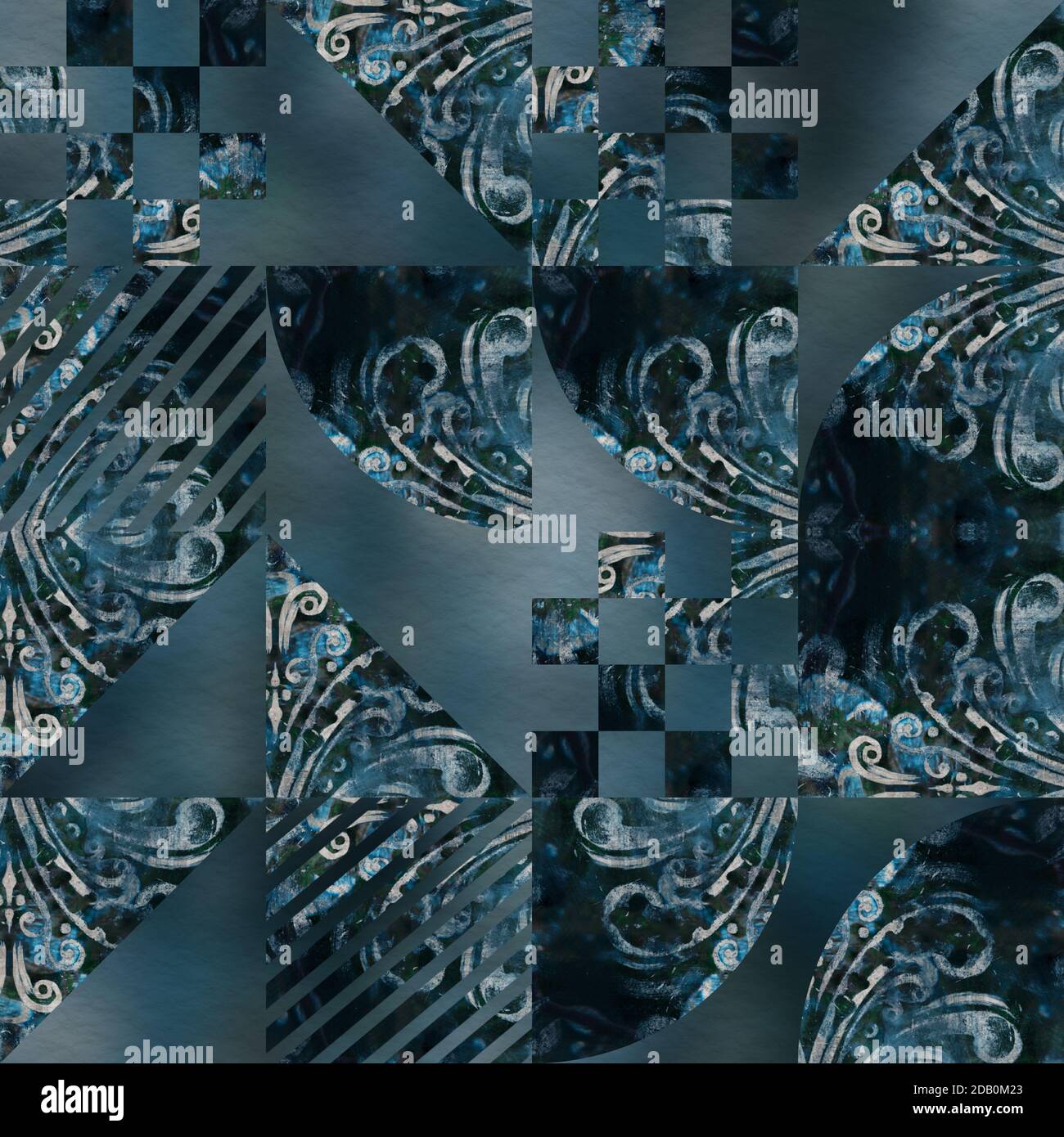 Hip random geo pattern on blurry background Stock Photo - Alamy