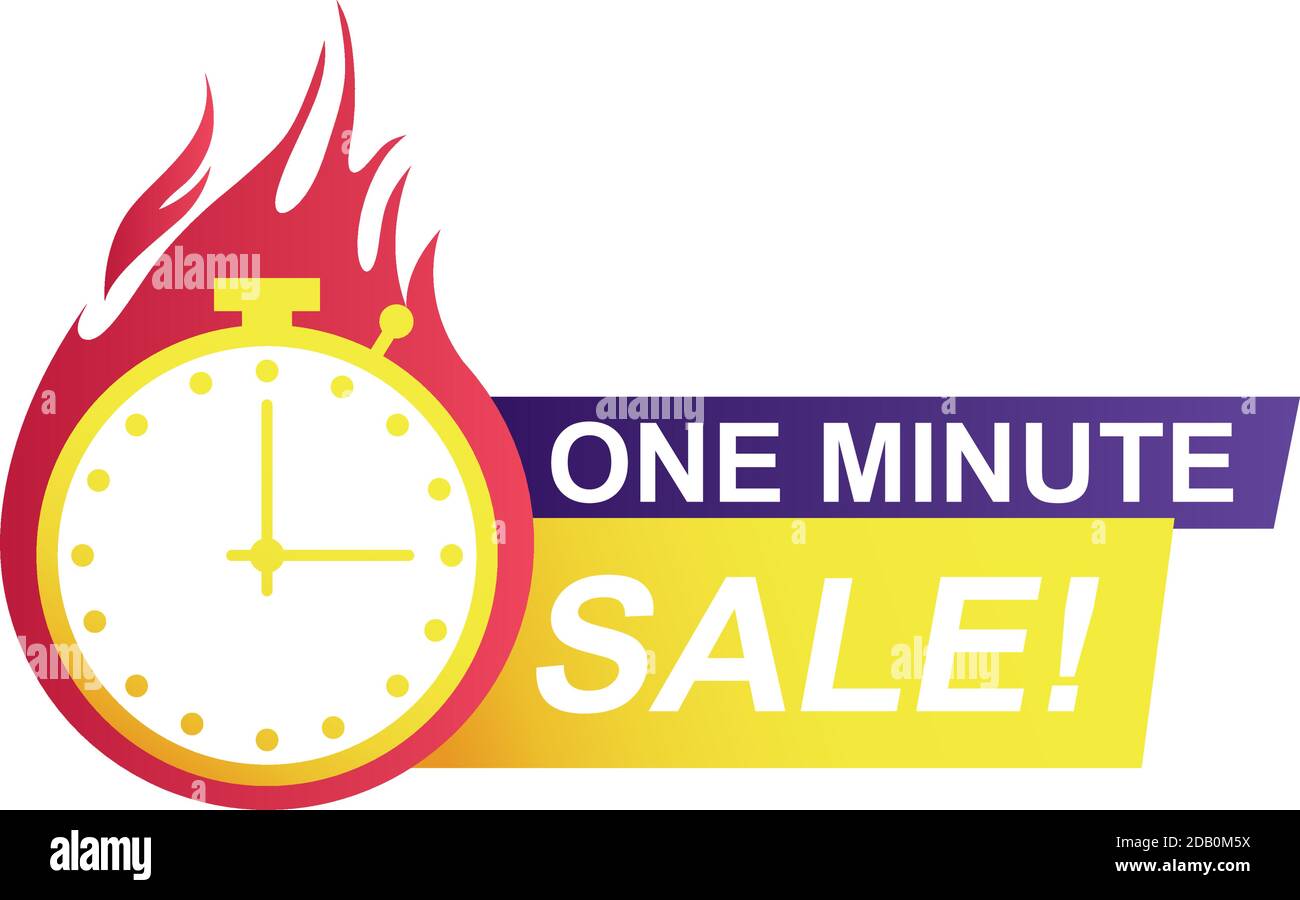 one minute sale countdown badge vector illustration design Stock Vector ...