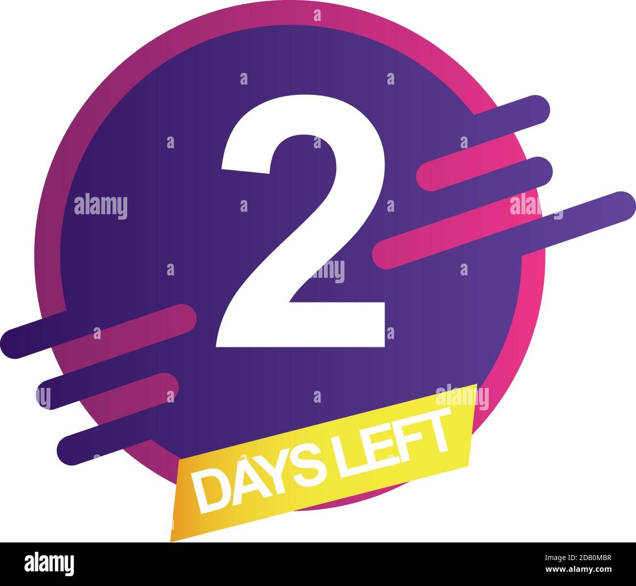 two days left sale countdown badge vector illustration design Stock ...