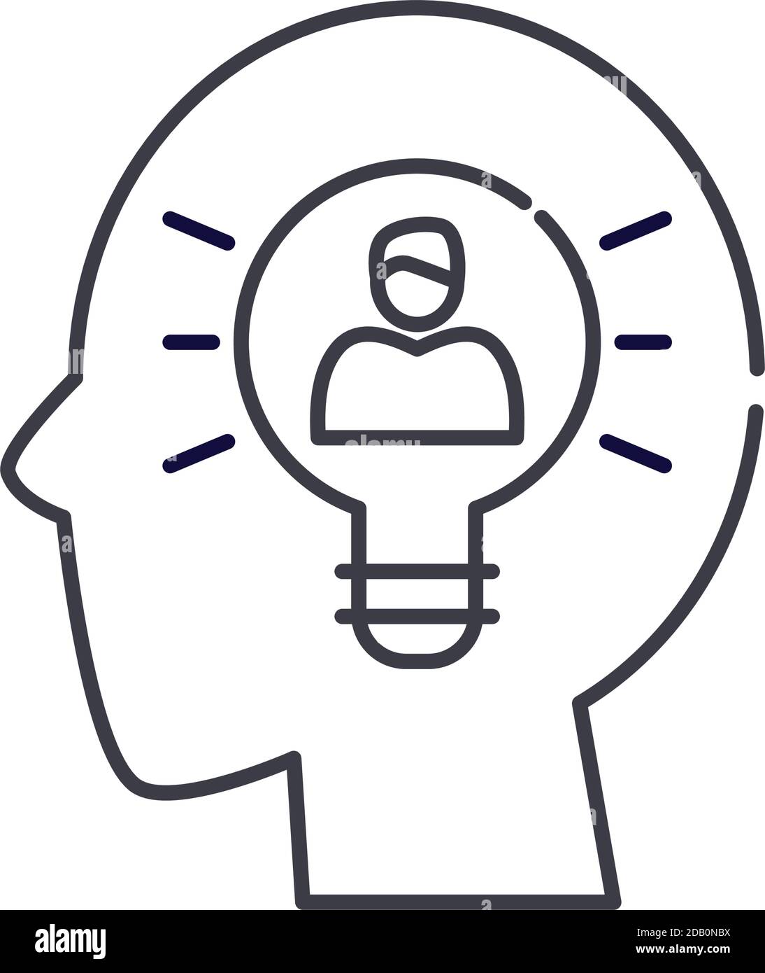 Problem recognition icon, linear isolated illustration, thin line ...