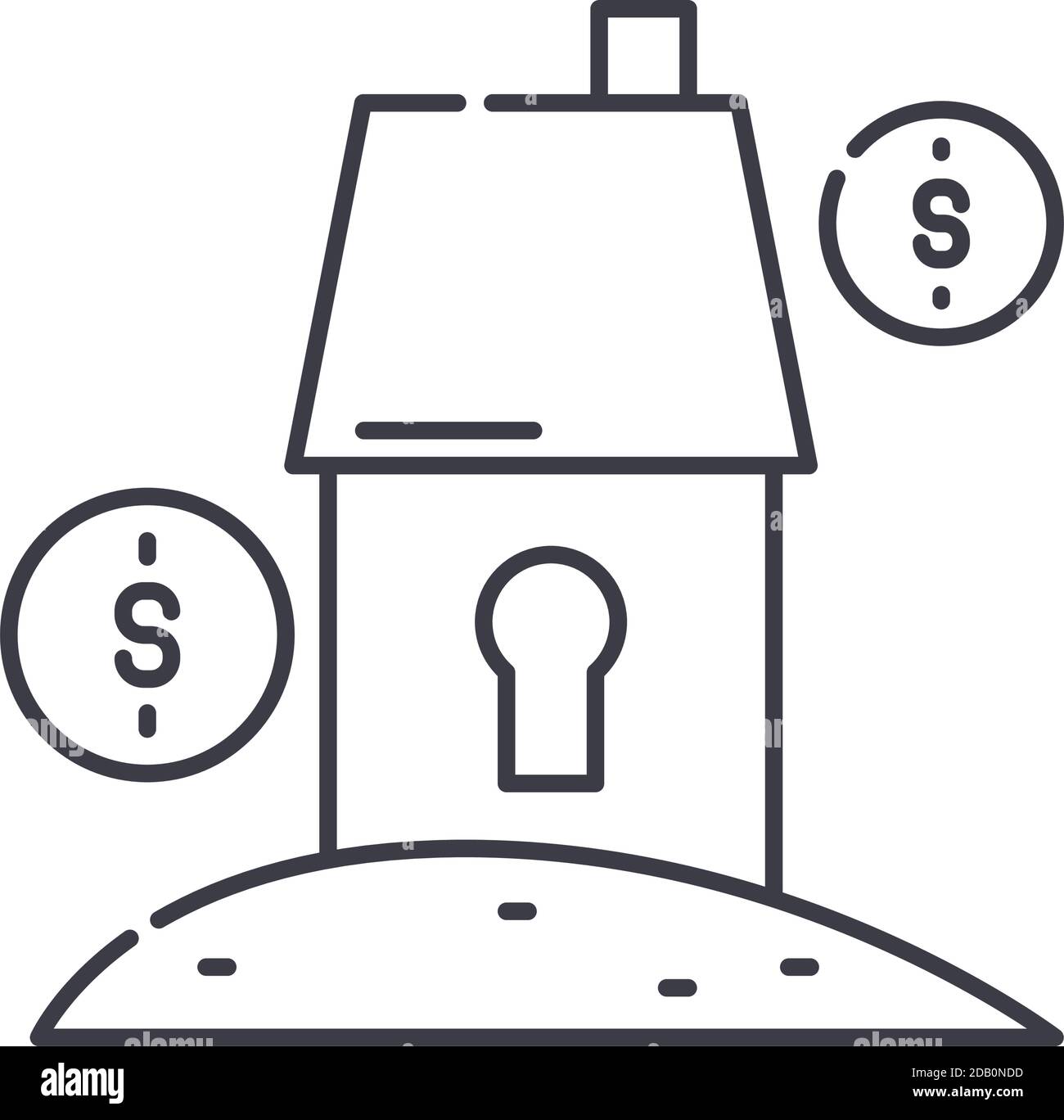 Private property icon, linear isolated illustration, thin line vector ...