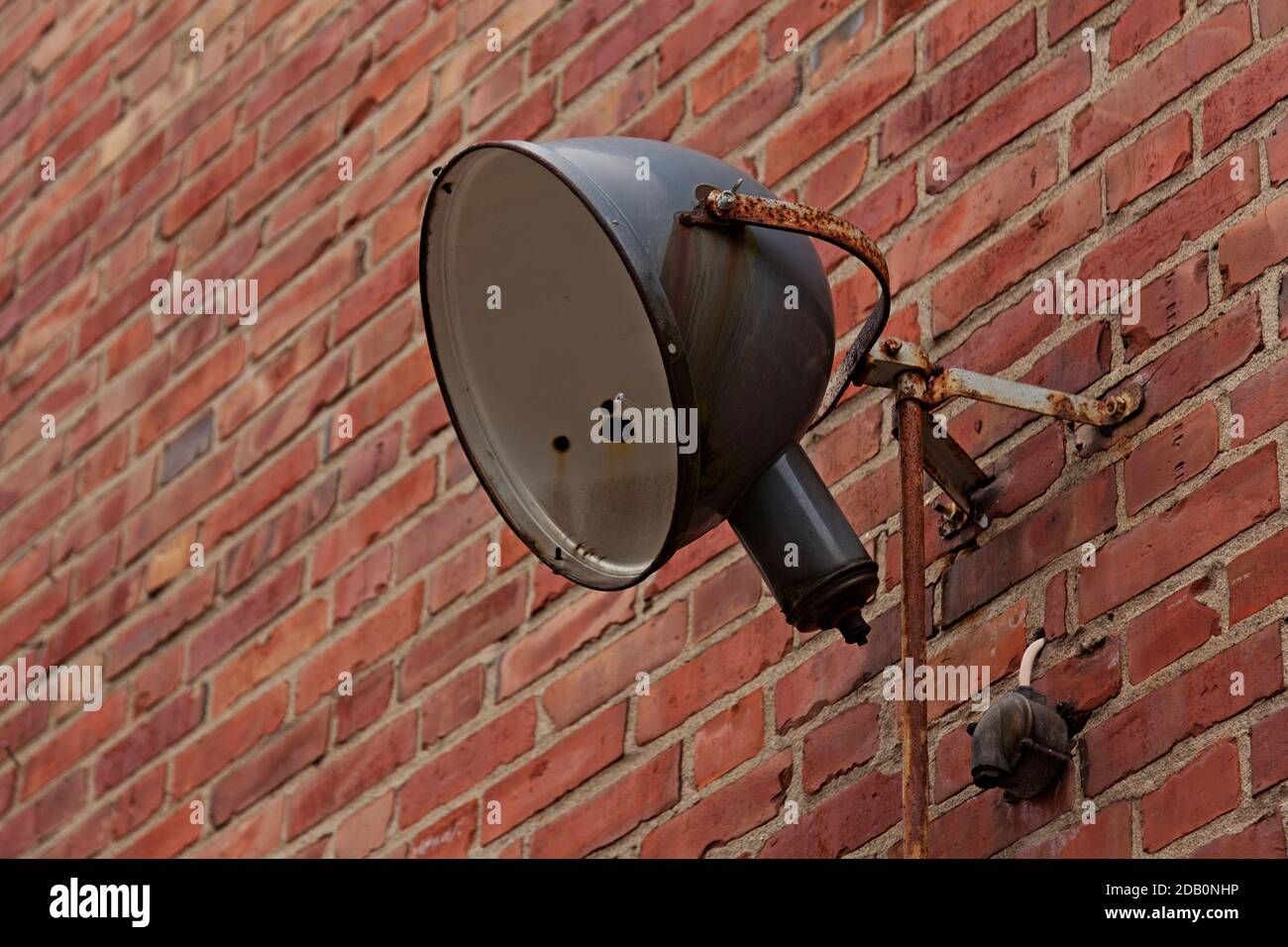 shell of a rusty industrial lamp outdoors Stock Photo - Alamy