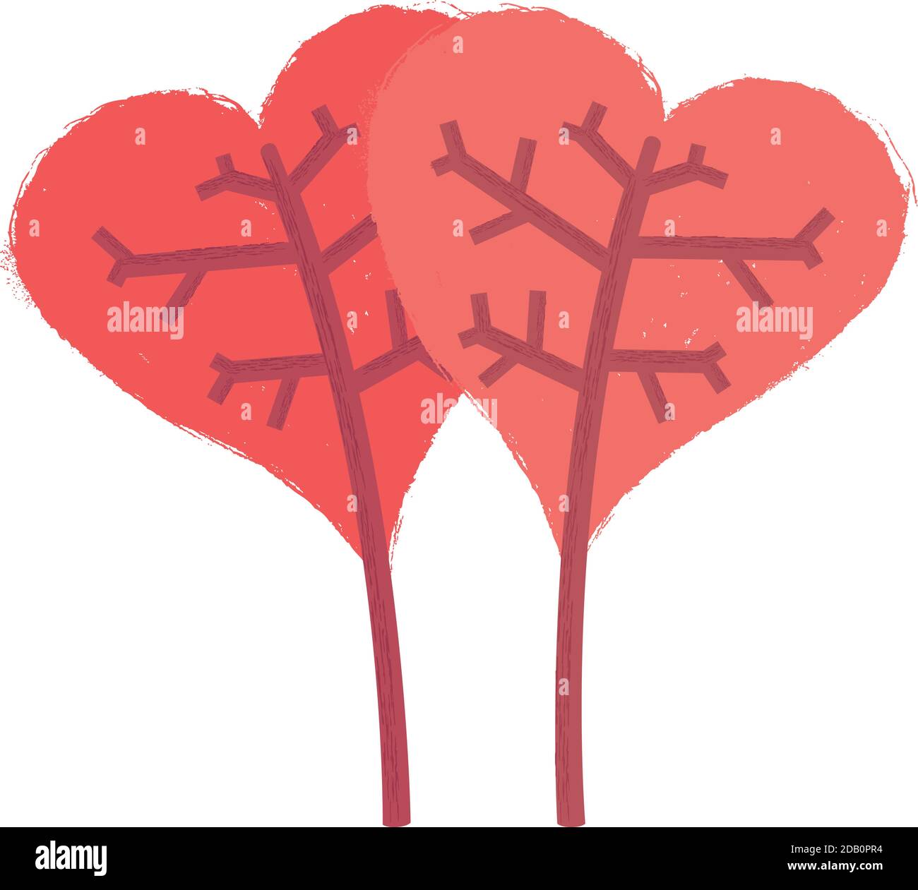 An illustration of two trees with heart shape Stock Vector Image & Art ...