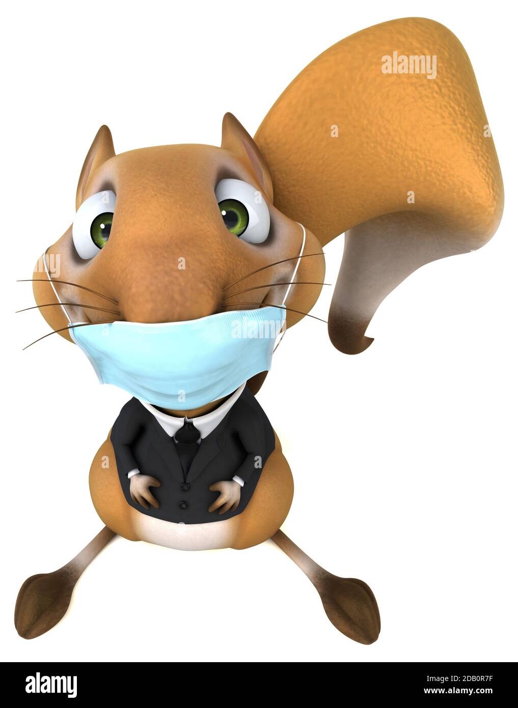 Fun 3D cartoon squirrel with a mask Stock Photo - Alamy