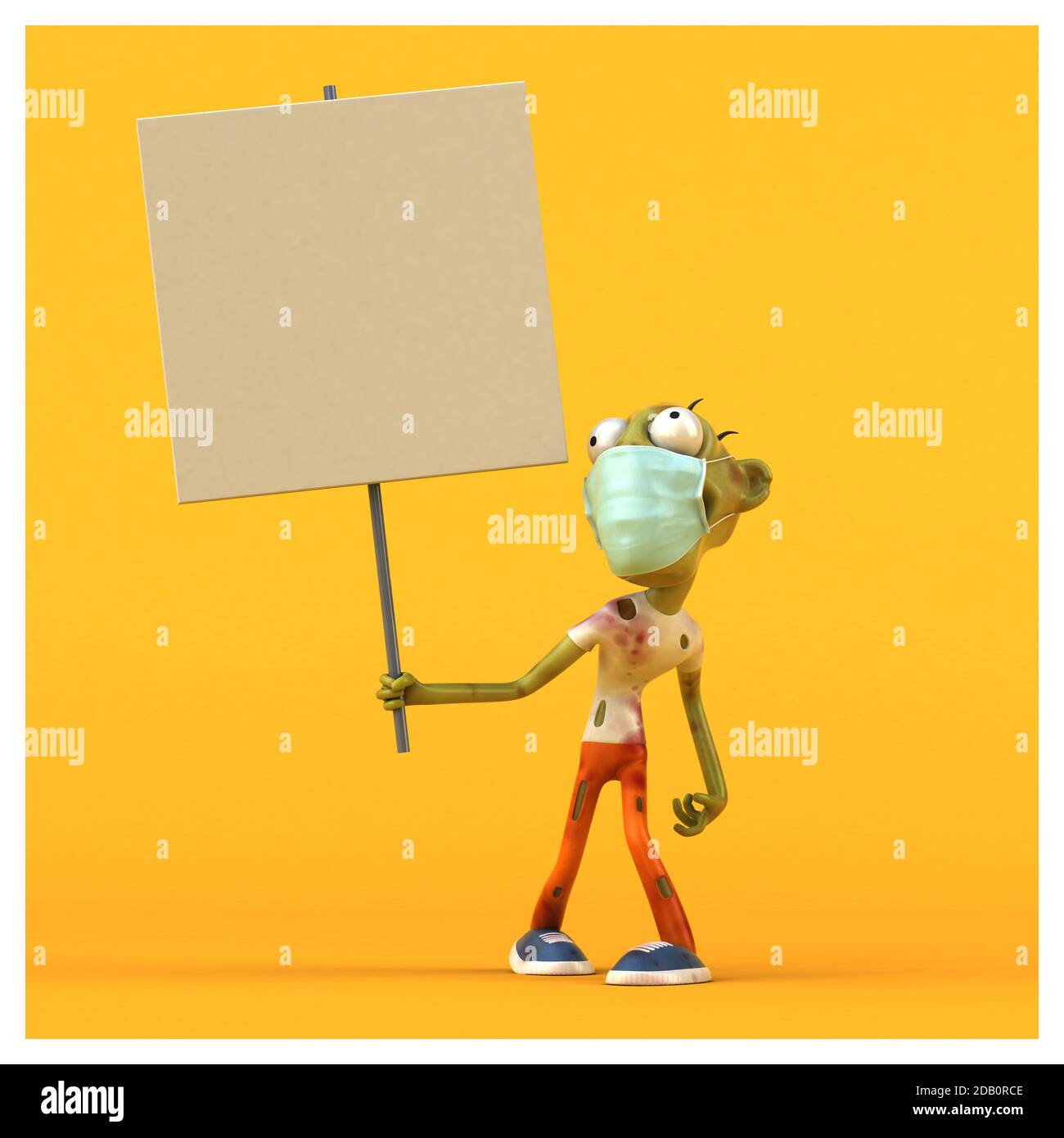 Fun 3D cartoon Zombie with a mask Stock Photo - Alamy