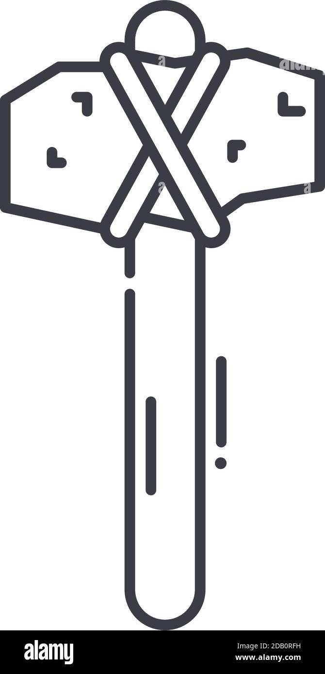 Prehistoric tools icon, linear isolated illustration, thin line vector ...