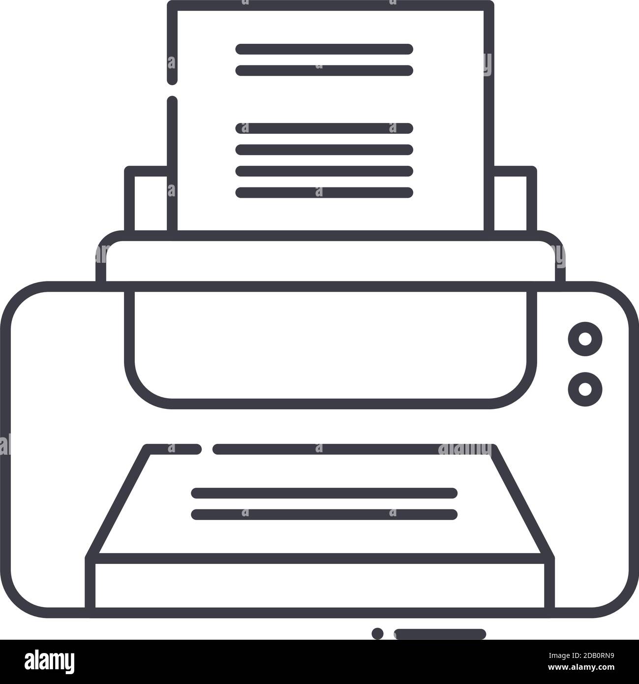 Printing device icon, linear isolated illustration, thin line vector ...