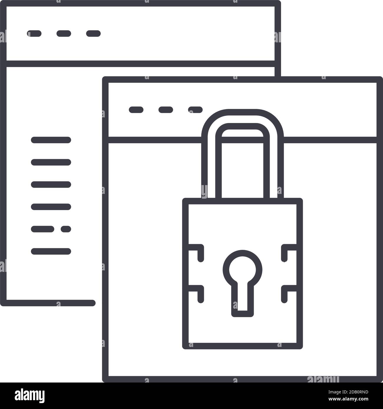 Privacy icon, linear isolated illustration, thin line vector, web ...