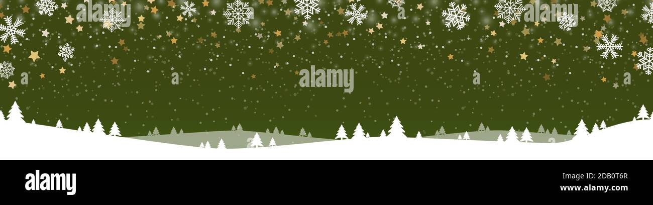 eps vector file showing a christmas panorama header with fall of snow ...