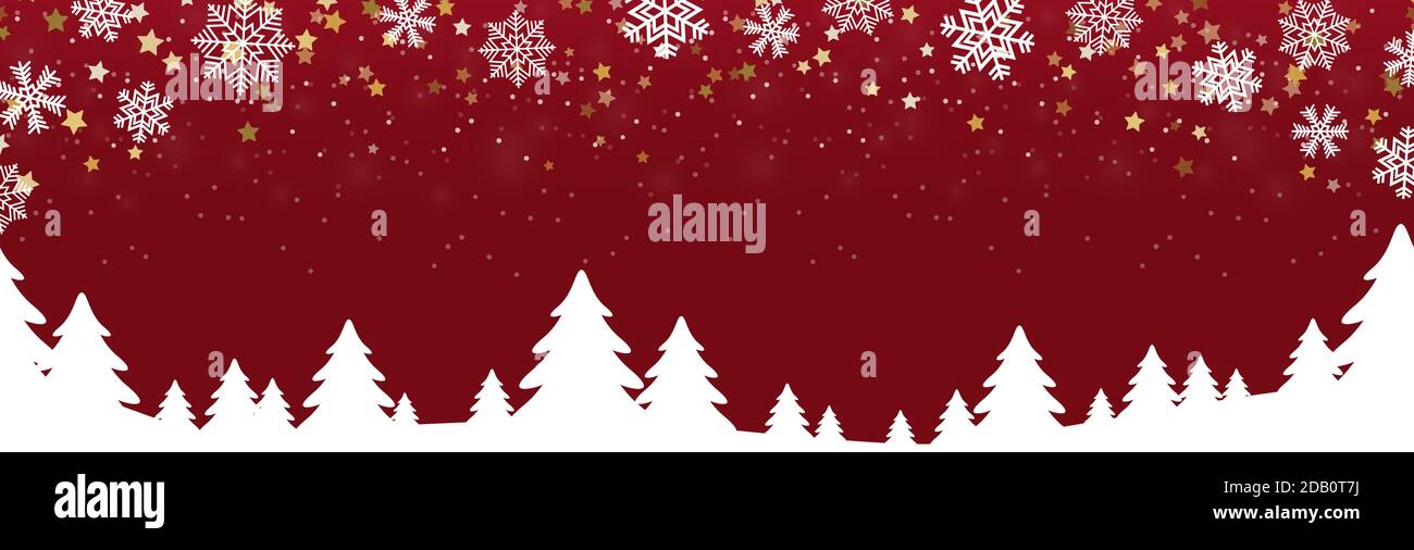 eps vector file showing a christmas panorama header with fall of snow ...