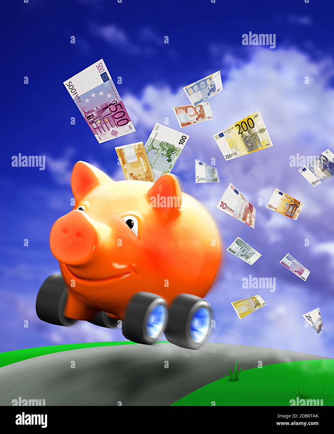 Flying euros symbol image hi-res stock photography and images - Alamy