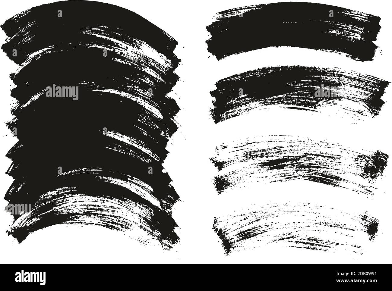 Flat Paint Brush Thin Curved Background High Detail Abstract Vector ...