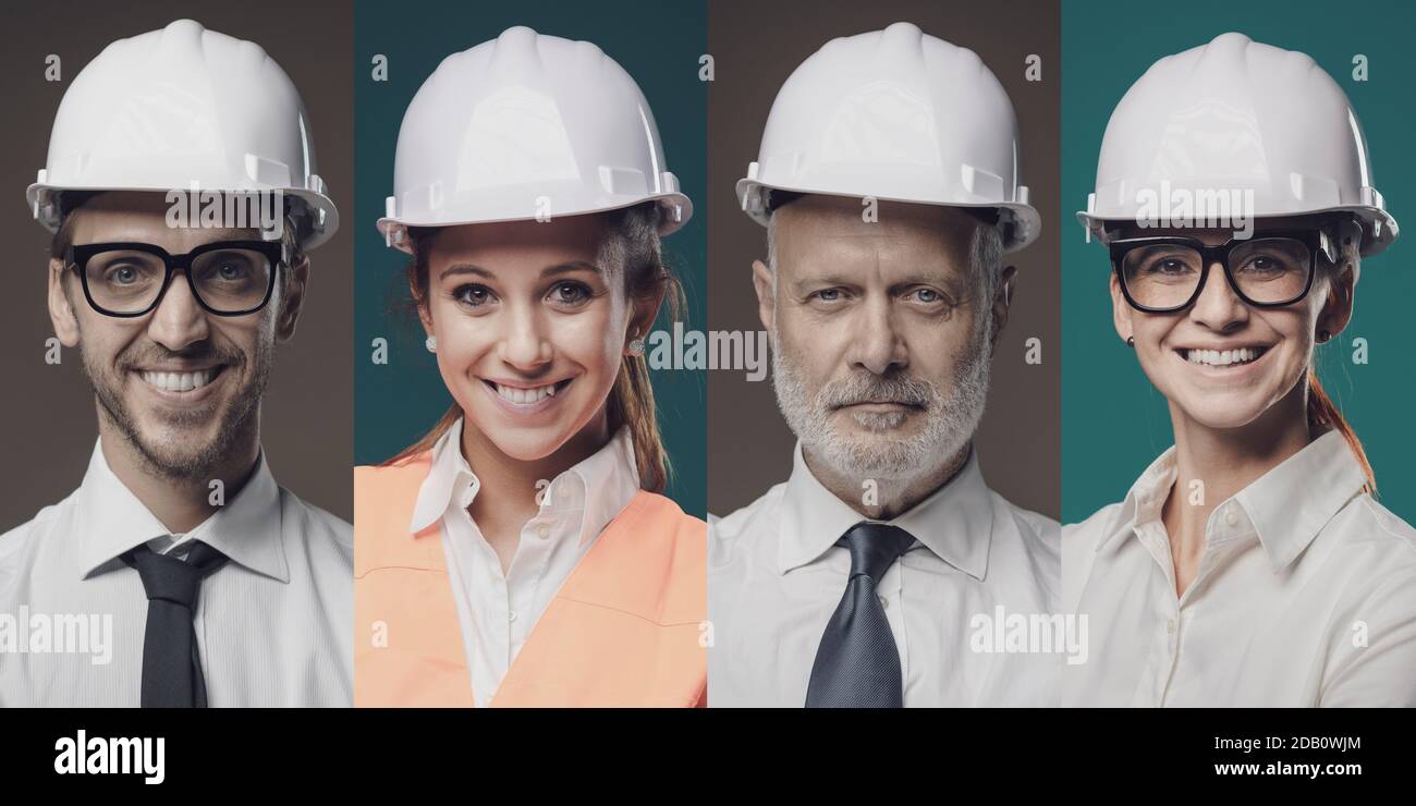 Business people wearing safety helmets hi-res stock photography and ...