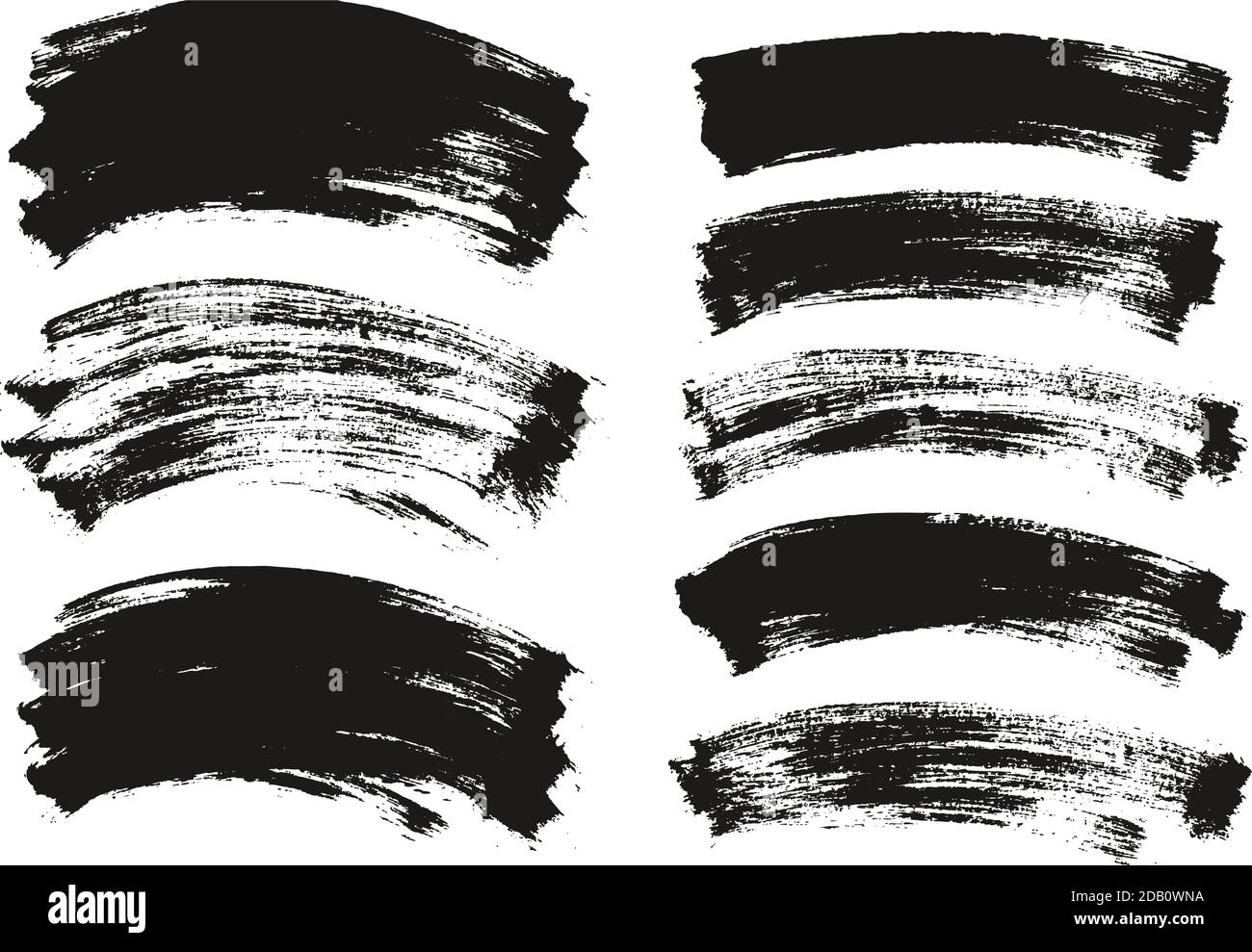 Flat Paint Brush Thin Curved Background High Detail Abstract Vector ...