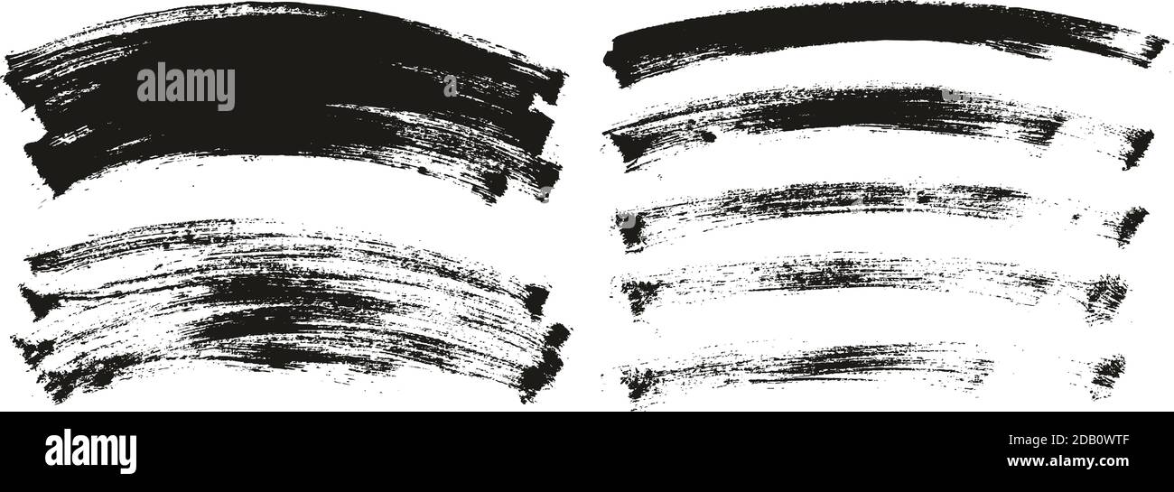 Flat Paint Brush Thin Curved Background High Detail Abstract Vector ...