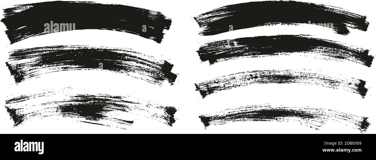 Flat Paint Brush Thin Curved Background High Detail Abstract Vector ...