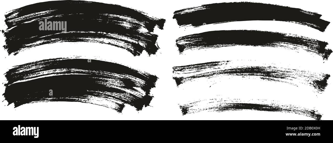 Flat Paint Brush Thin Curved Background High Detail Abstract Vector ...