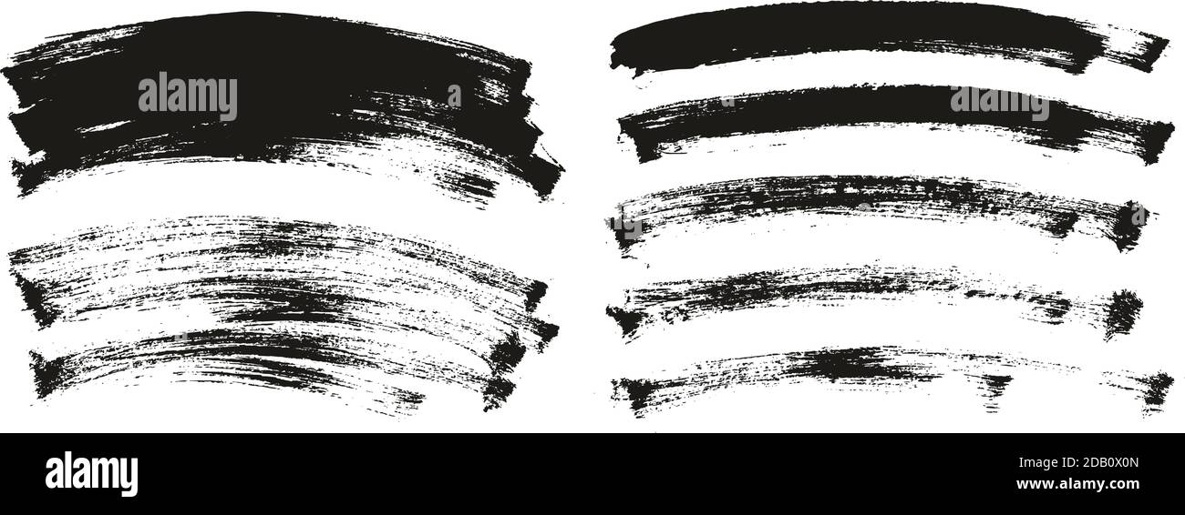 Flat Paint Brush Thin Curved Background High Detail Abstract Vector ...