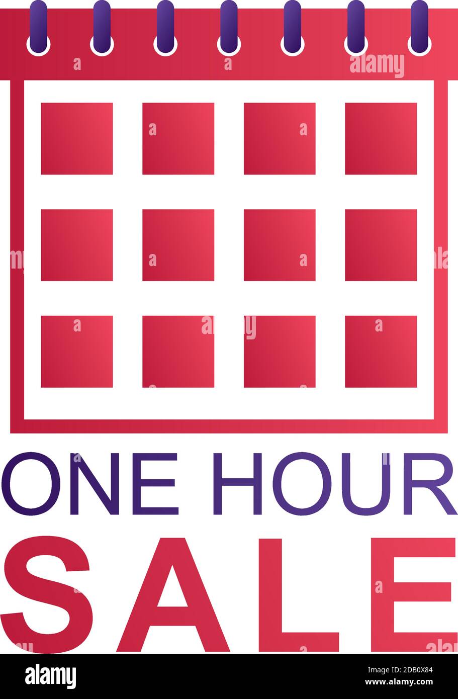 one hour sale countdown badge with calendar vector illustration design ...