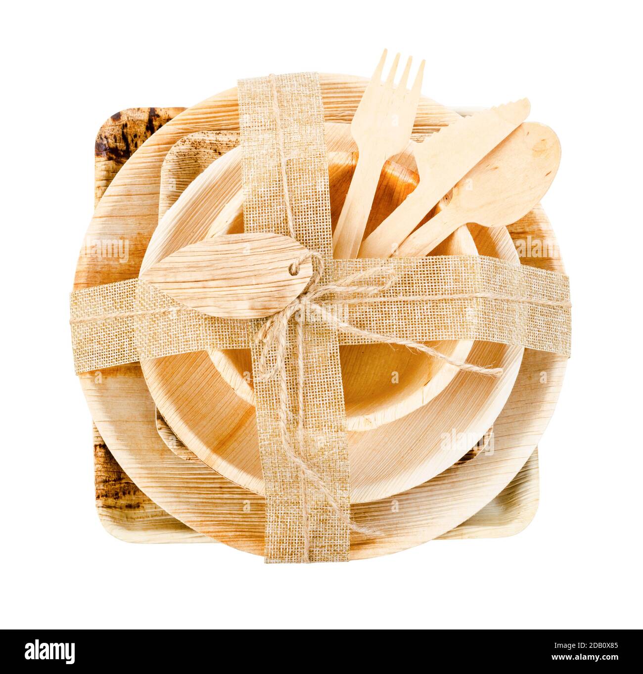 Set of plate anc cup made from dried betel nut leaf palm, natural ...