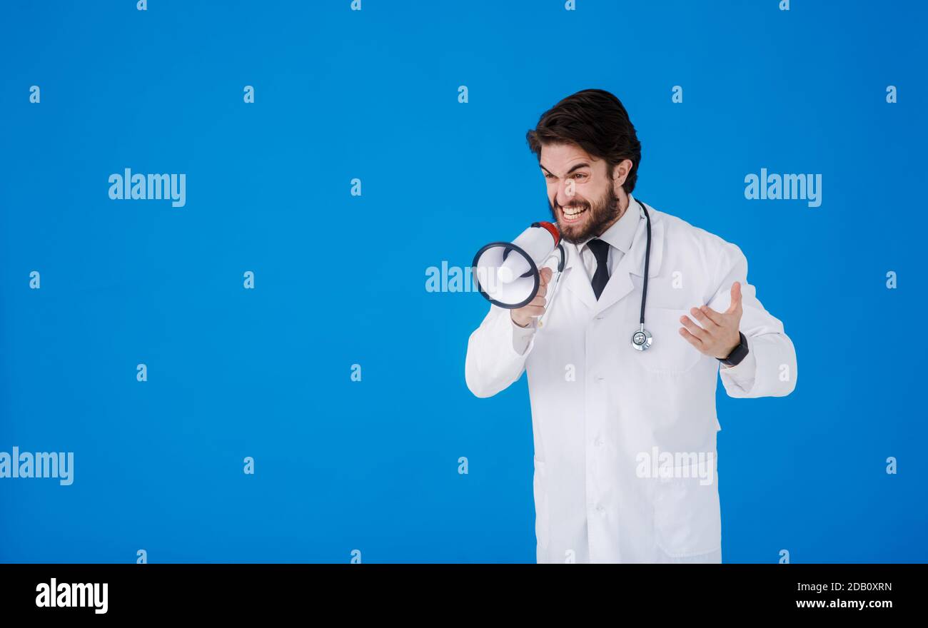 Blue doctor uniform man hi-res stock photography and images - Alamy