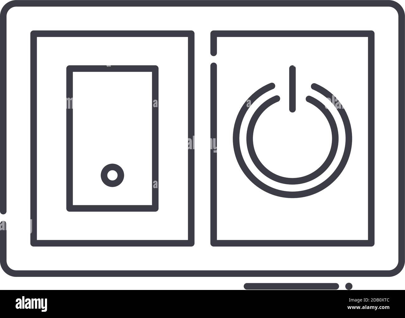 Power switch icon, linear isolated illustration, thin line vector, web ...
