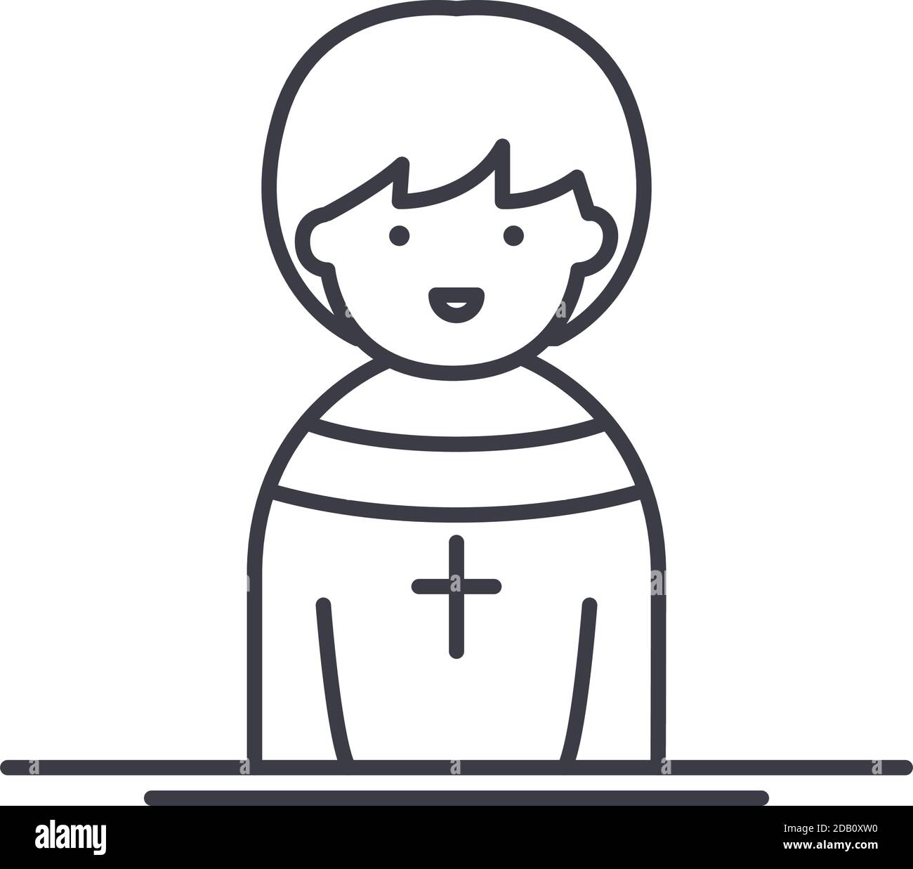 Priest icon, linear isolated illustration, thin line vector, web design ...