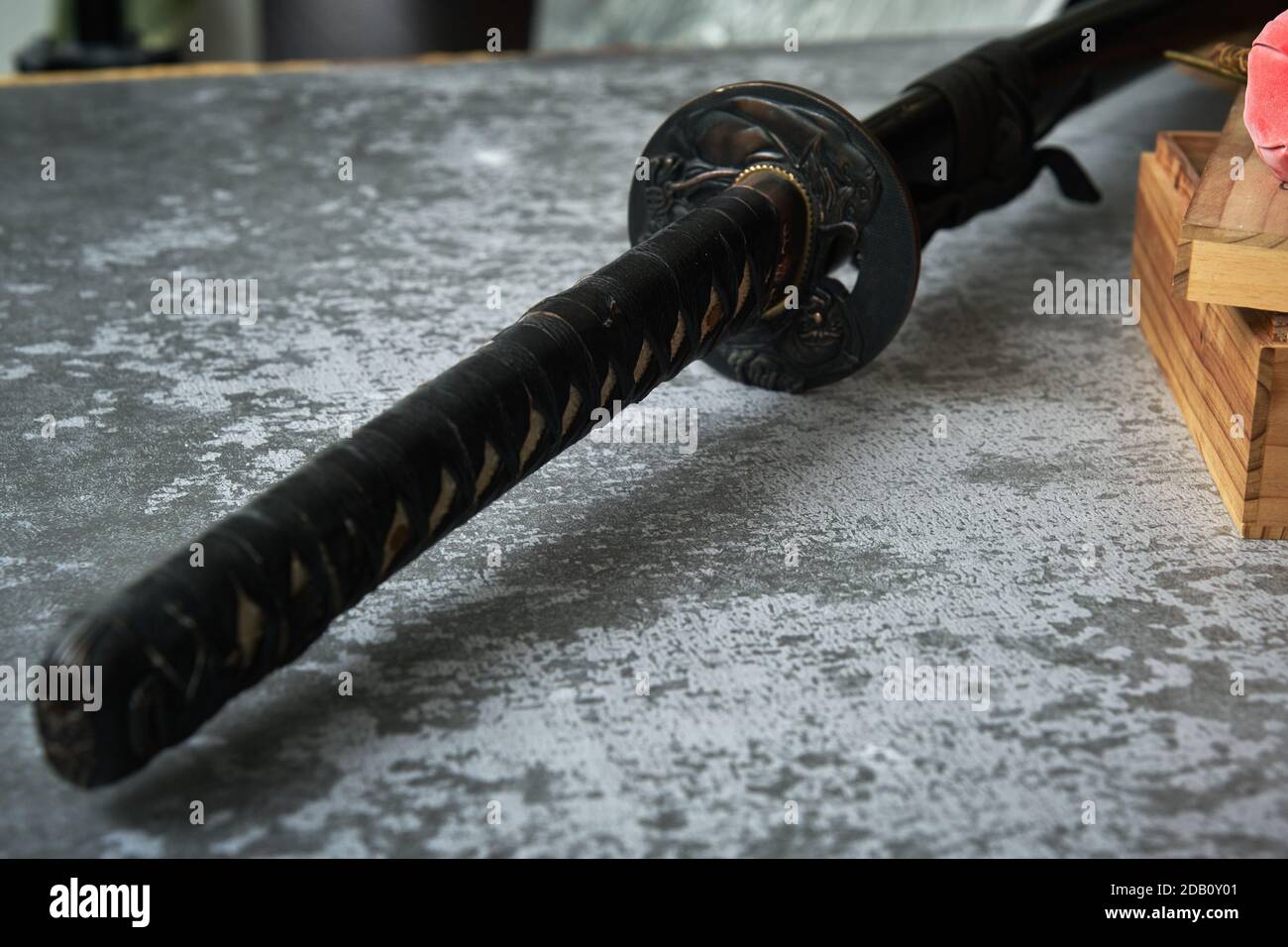 close-up of the Japanese battle sword katana Stock Photo - Alamy