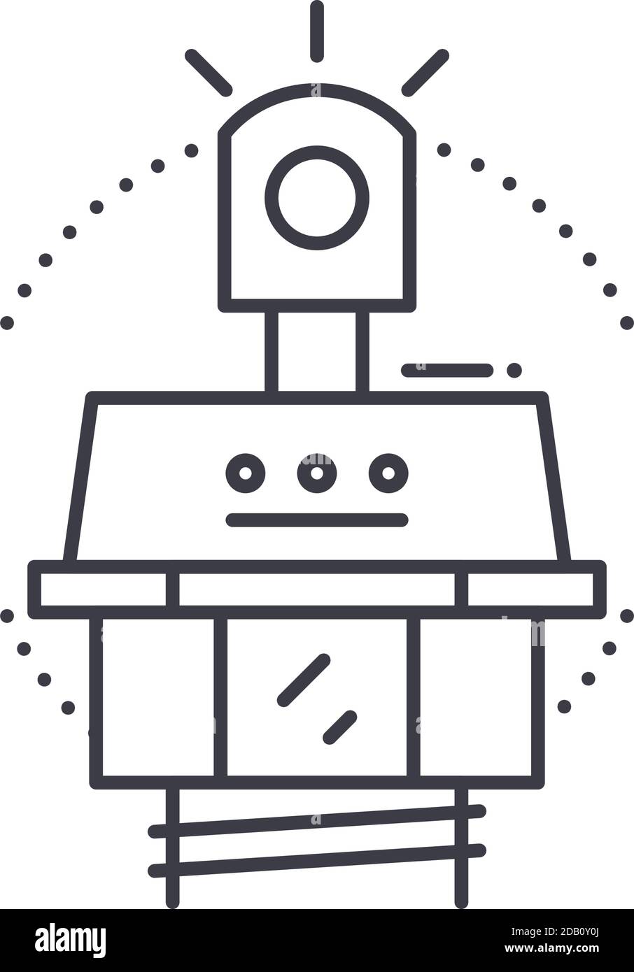 Power diode icon, linear isolated illustration, thin line vector, web ...