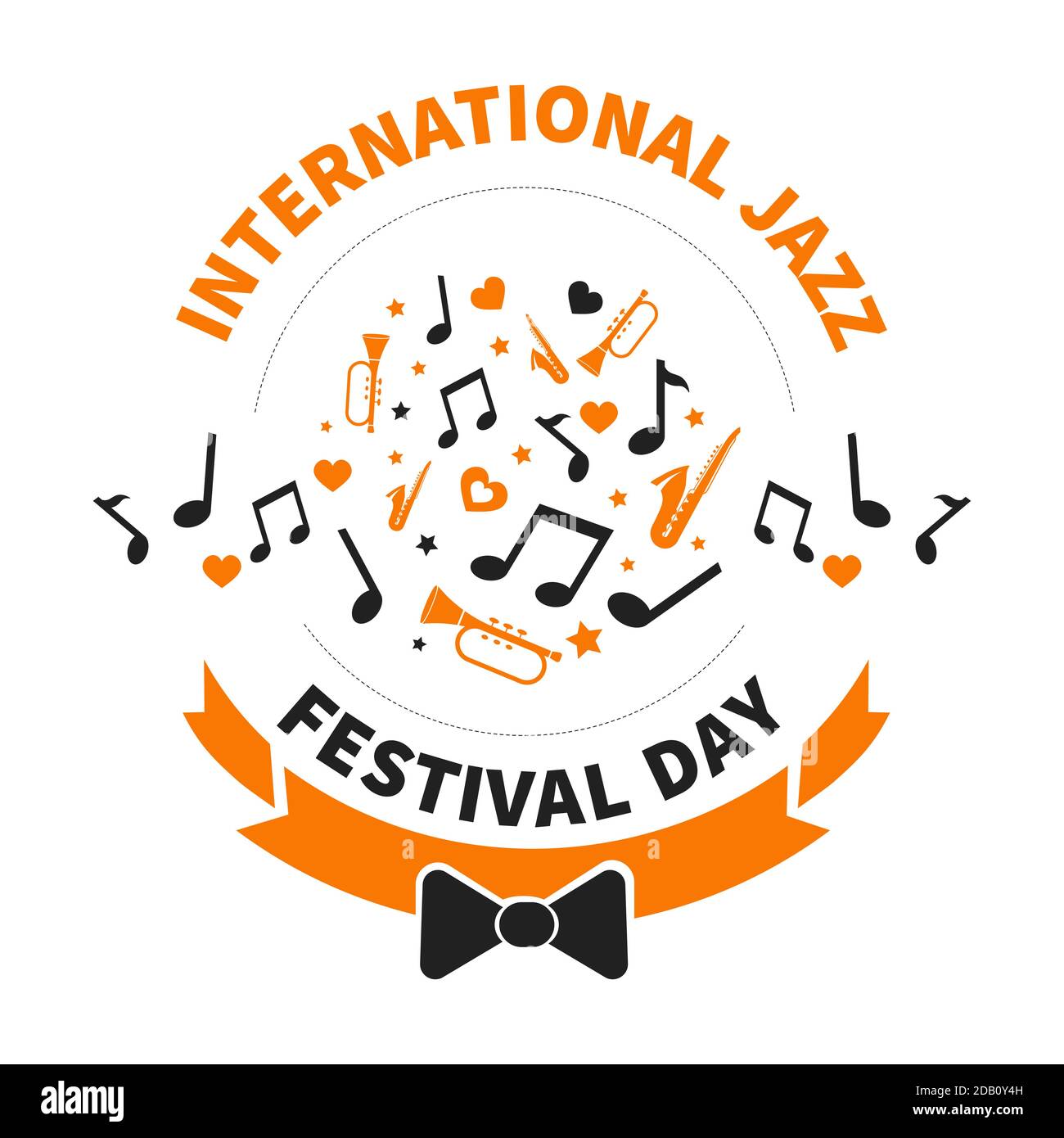 International jazz festival day notes and musical instruments Stock ...