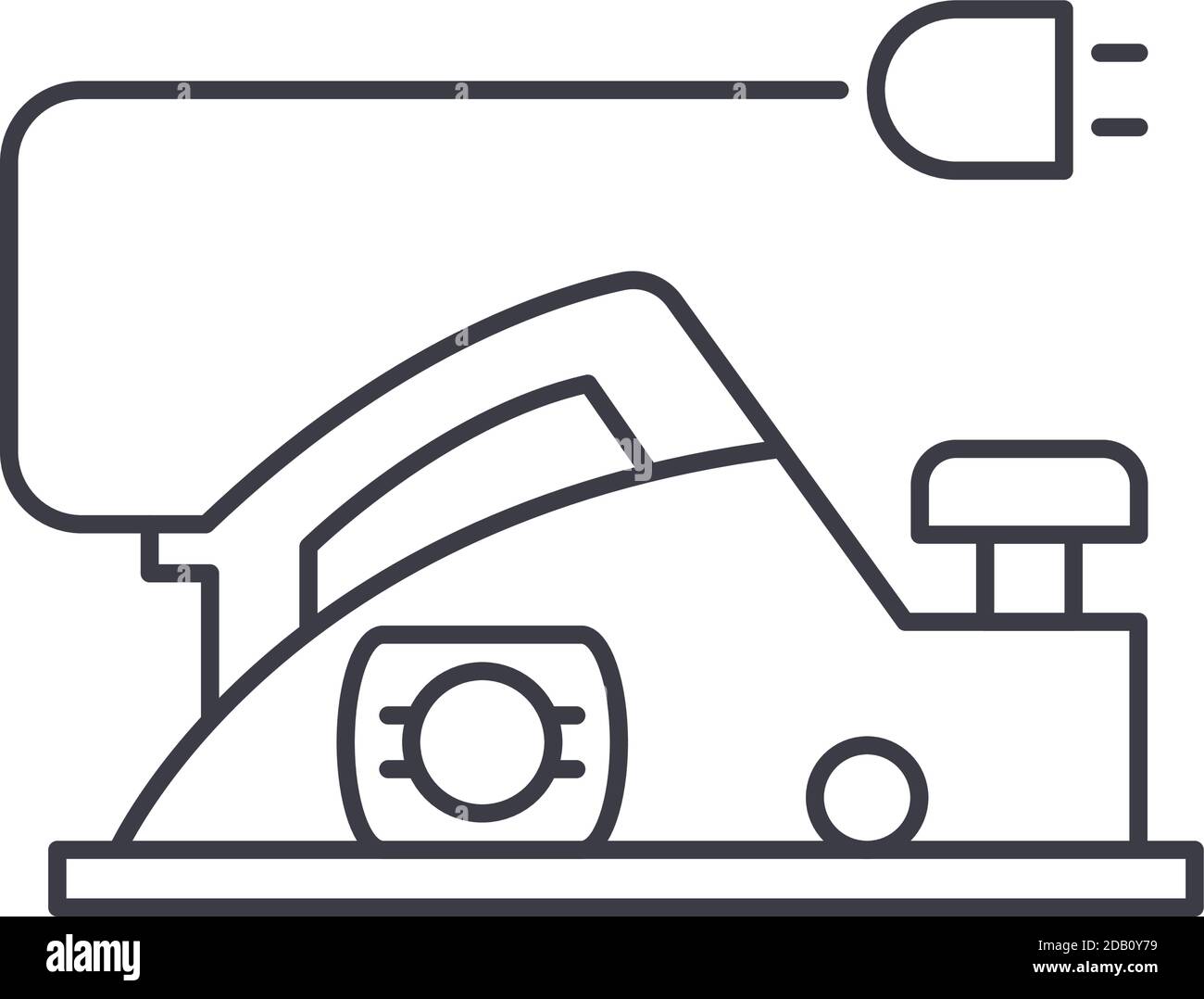 Power tool planer icon, linear isolated illustration, thin line vector ...