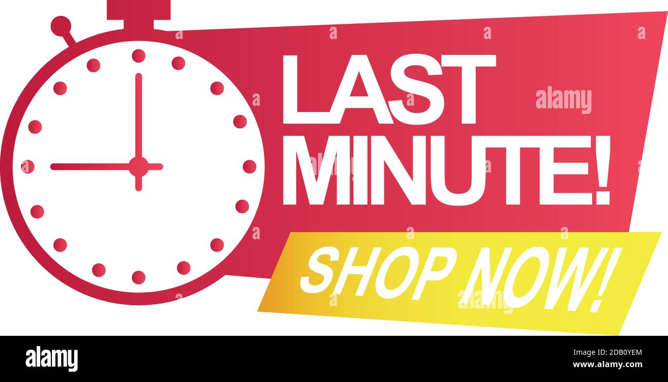 last minute sale countdown badge with chronometer vector illustration ...