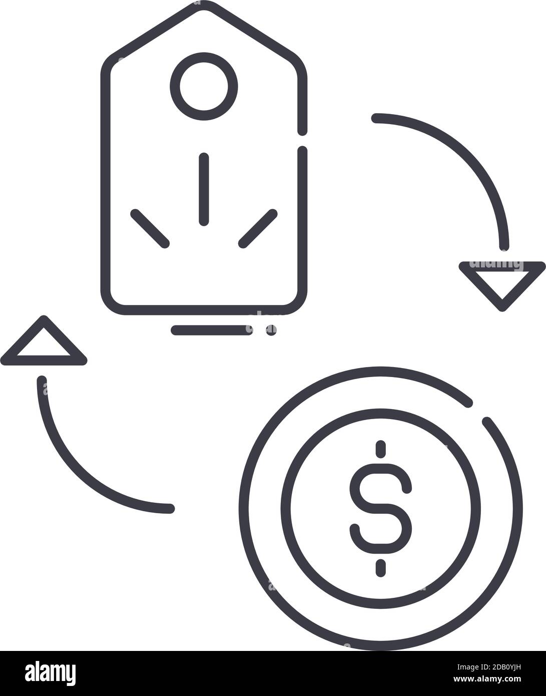 Pricing icon, linear isolated illustration, thin line vector, web ...