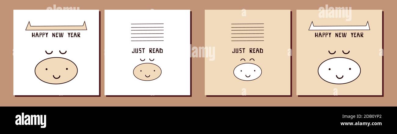 Vector set. Merry Christmas and happy New Year 2021. Postcard with ...