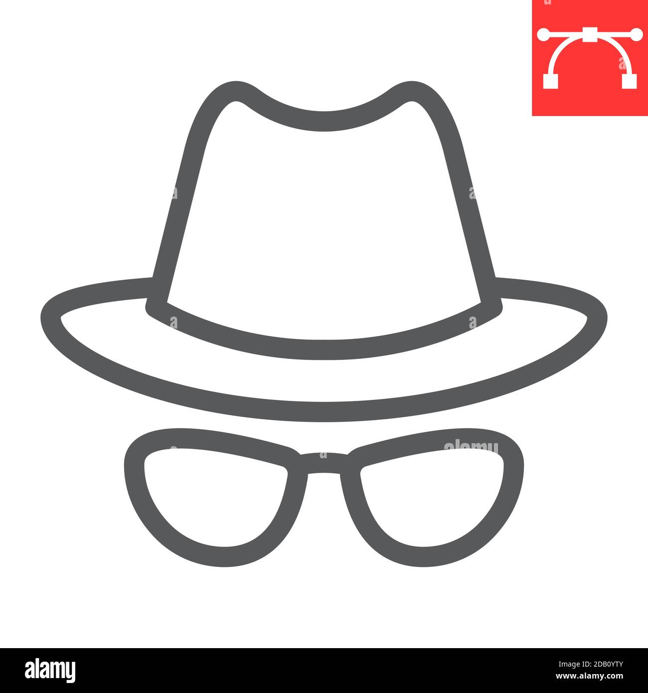 Spy agent line icon, security and detective, hacker sign vector ...