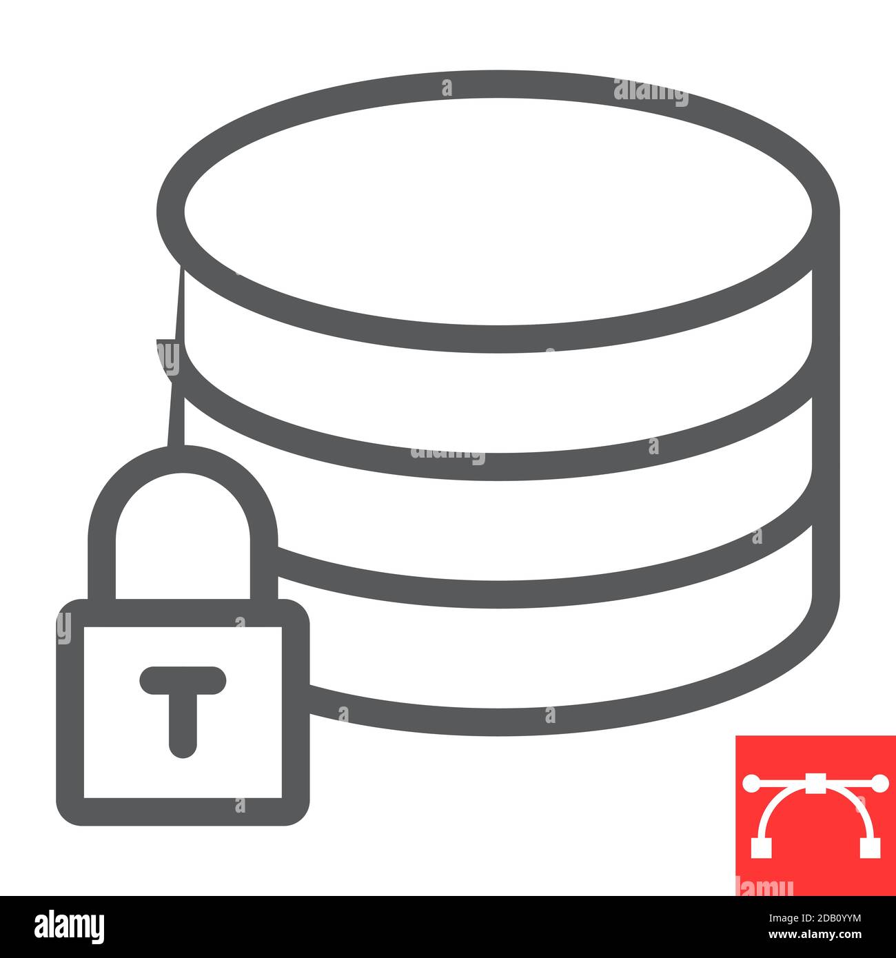 Secure Data Line Icon Security And Computing Database Sign Vector 1782