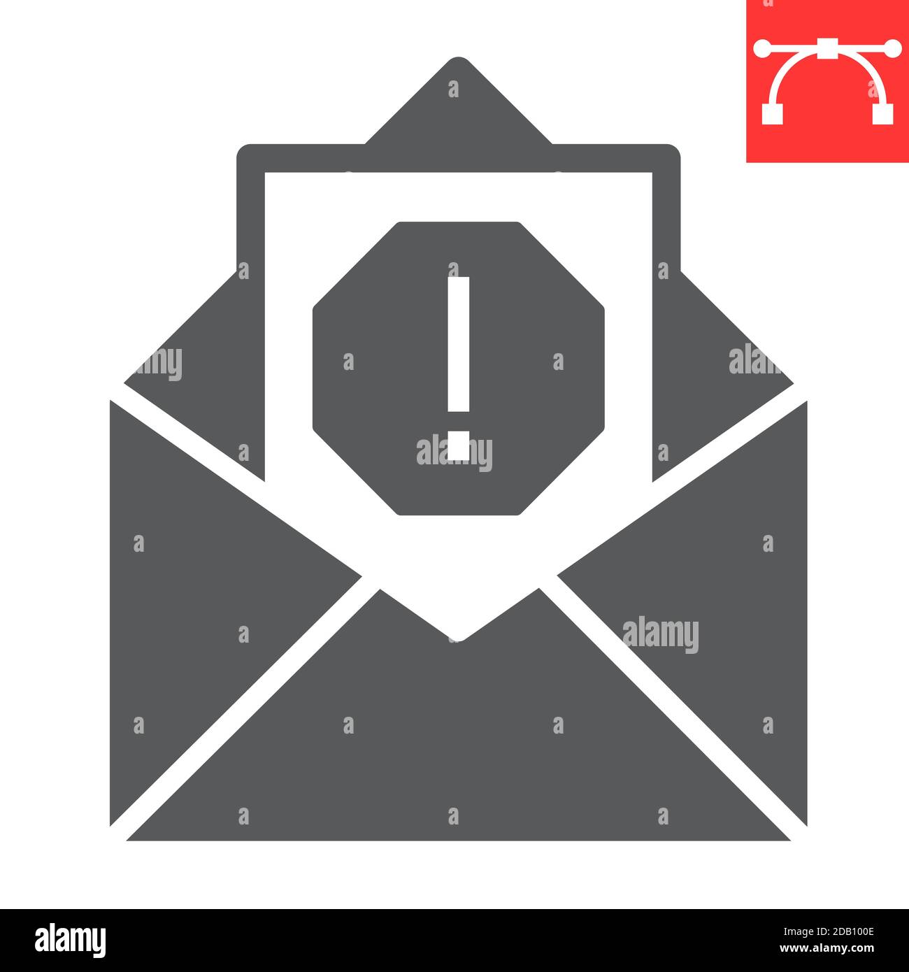 Email virus glyph icon, security and mail, spam sign vector graphics ...