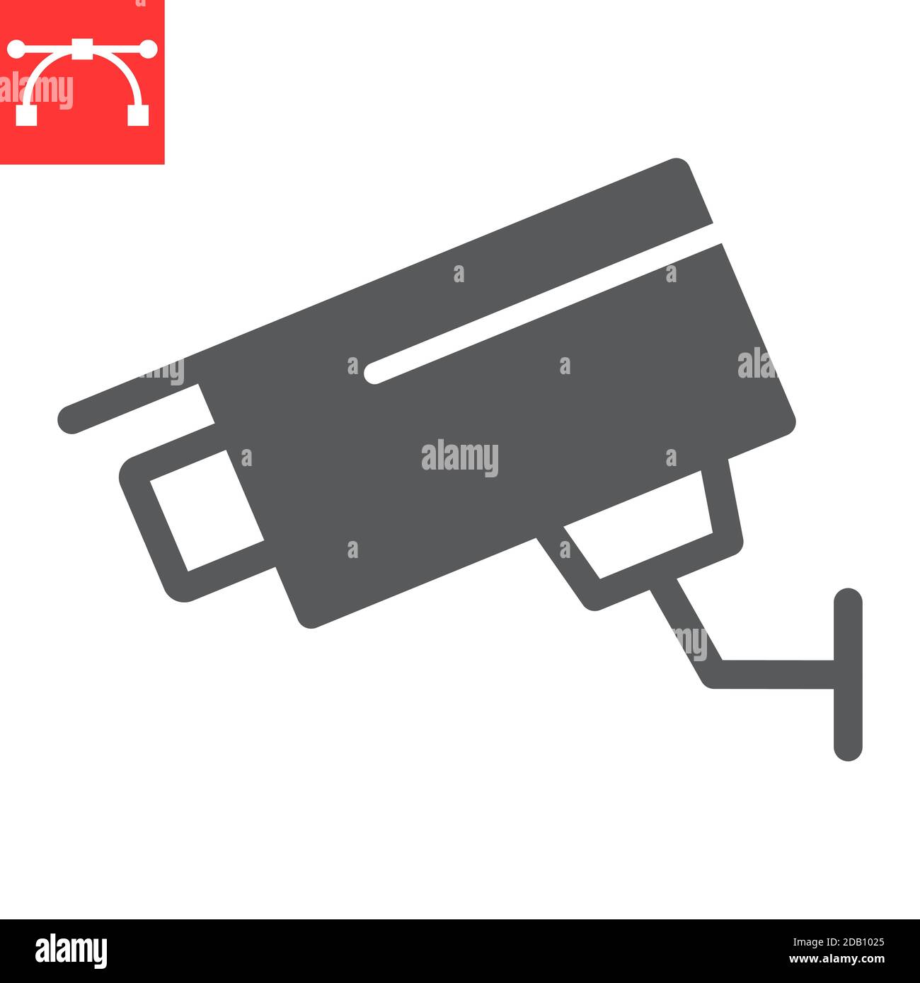 Security camera glyph icon, security and cctv, surveillance camera sign ...