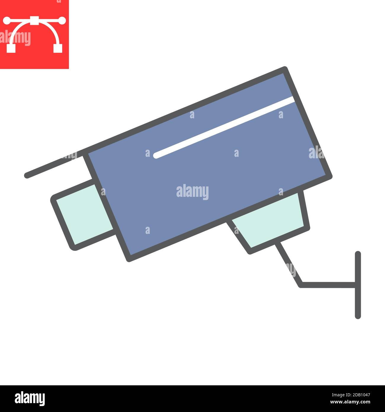 Security camera color line icon, security and cctv, surveillance camera ...
