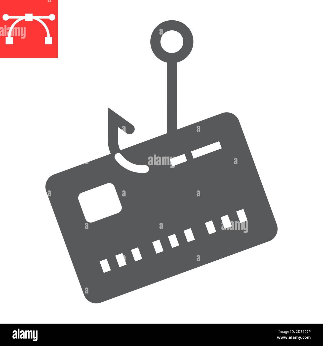 Banking scam glyph icon, security and phishing password, data theft ...