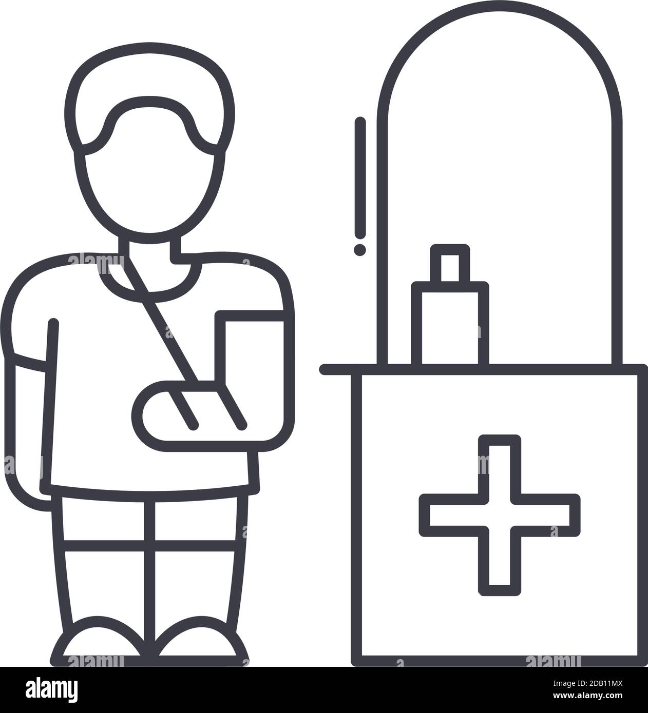 Primary health care icon, linear isolated illustration, thin line ...