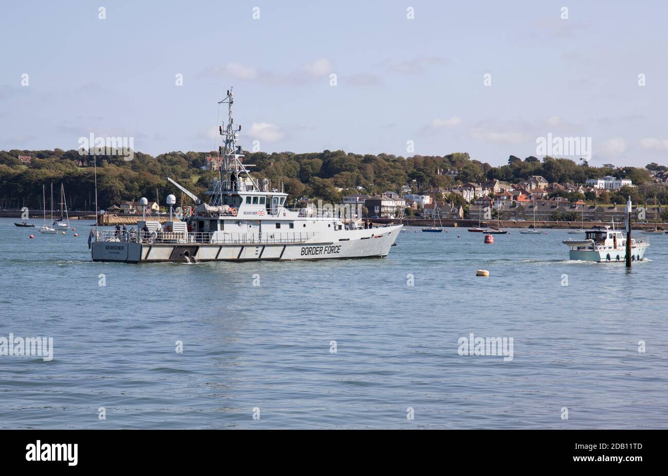 a uk border force patrol ship entering the harbour at cowes on the isle ...