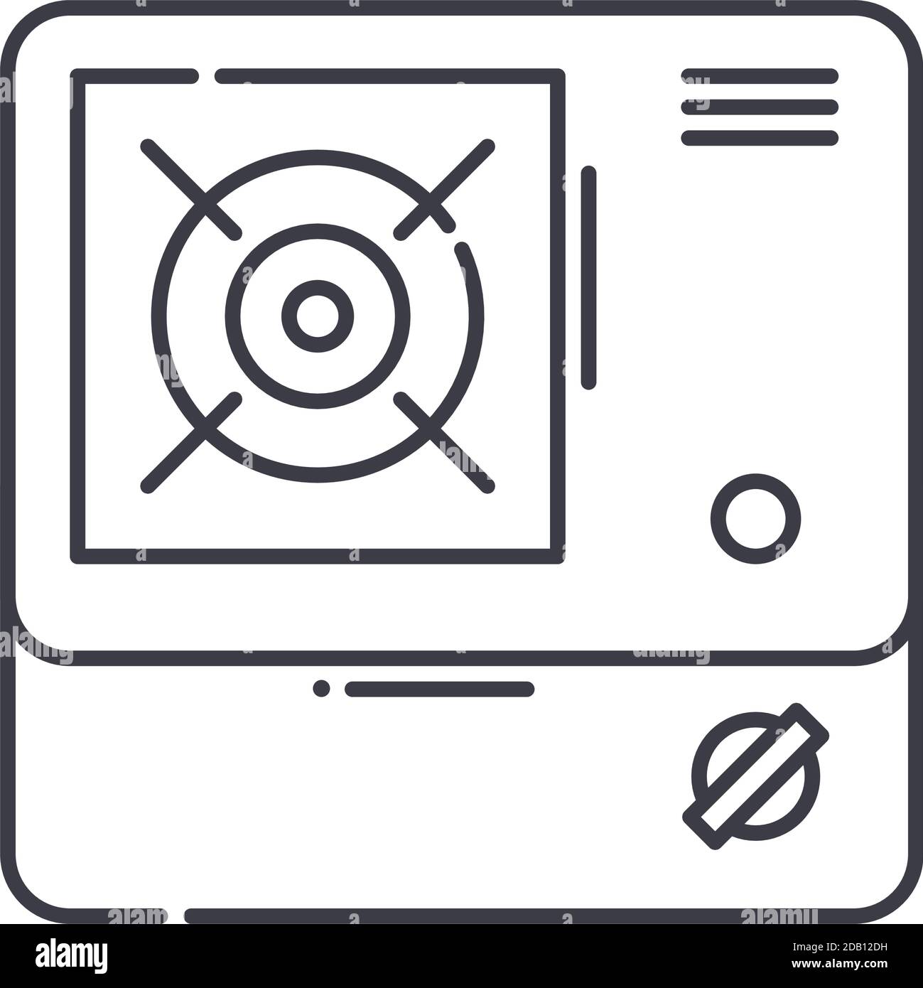 Portable oven icon, linear isolated illustration, thin line vector, web ...