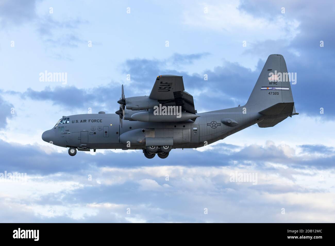 U.S. Airforce Lockheed Martin C 130 Hercules on its final descent for ...