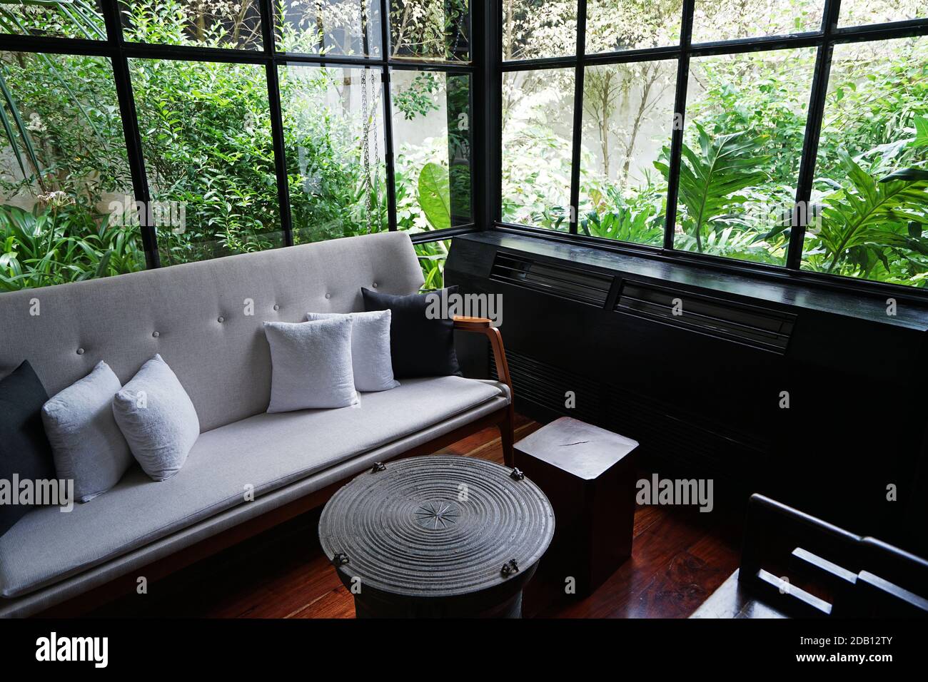 Interior design and decoration of lobby space area at luxury resort ...