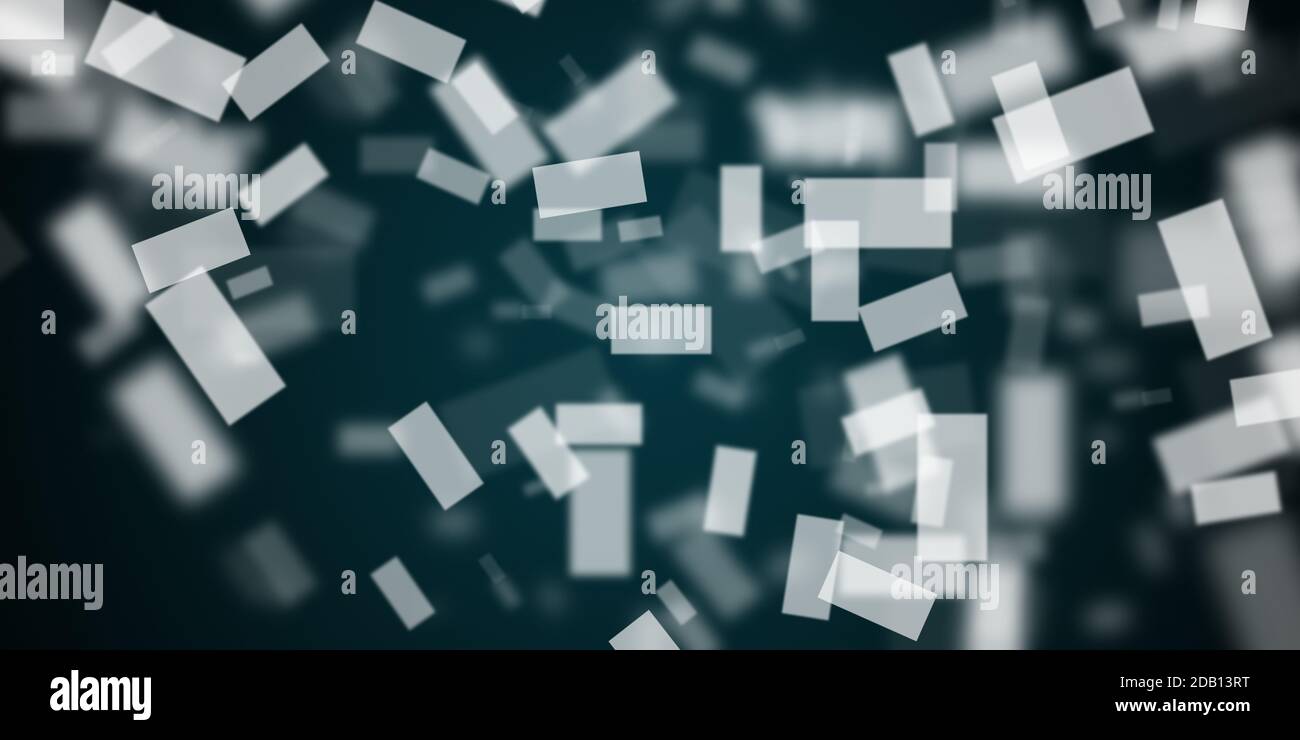 Flying rectangular shapes over dark blue background Stock Photo - Alamy