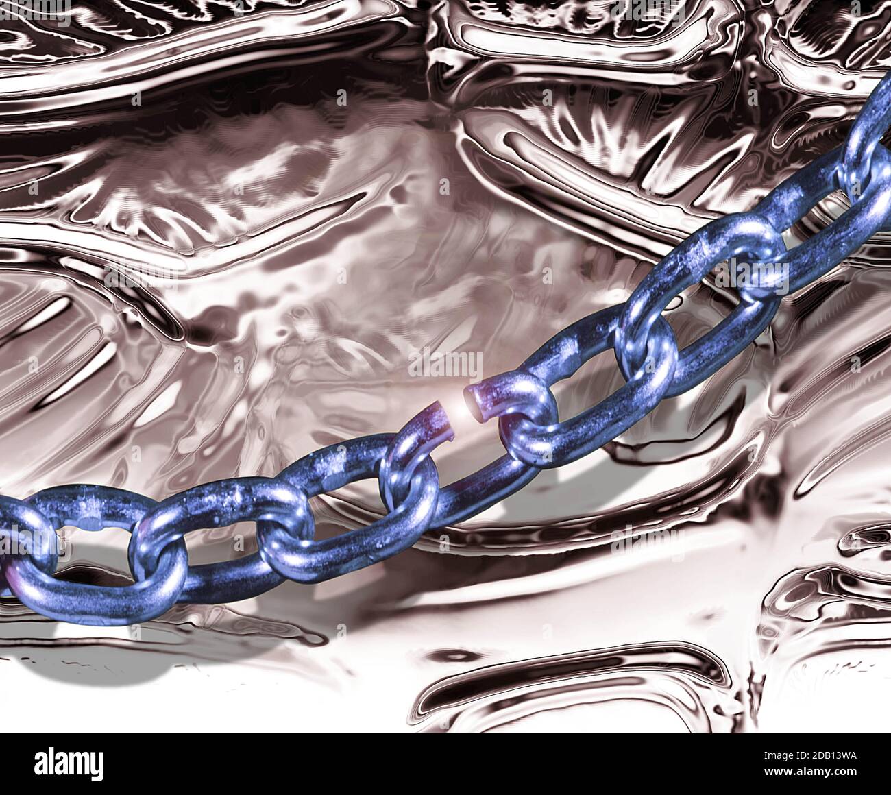 BROKEN CHAIN SYMBOLIZING WEAK LINK Stock Photo - Alamy