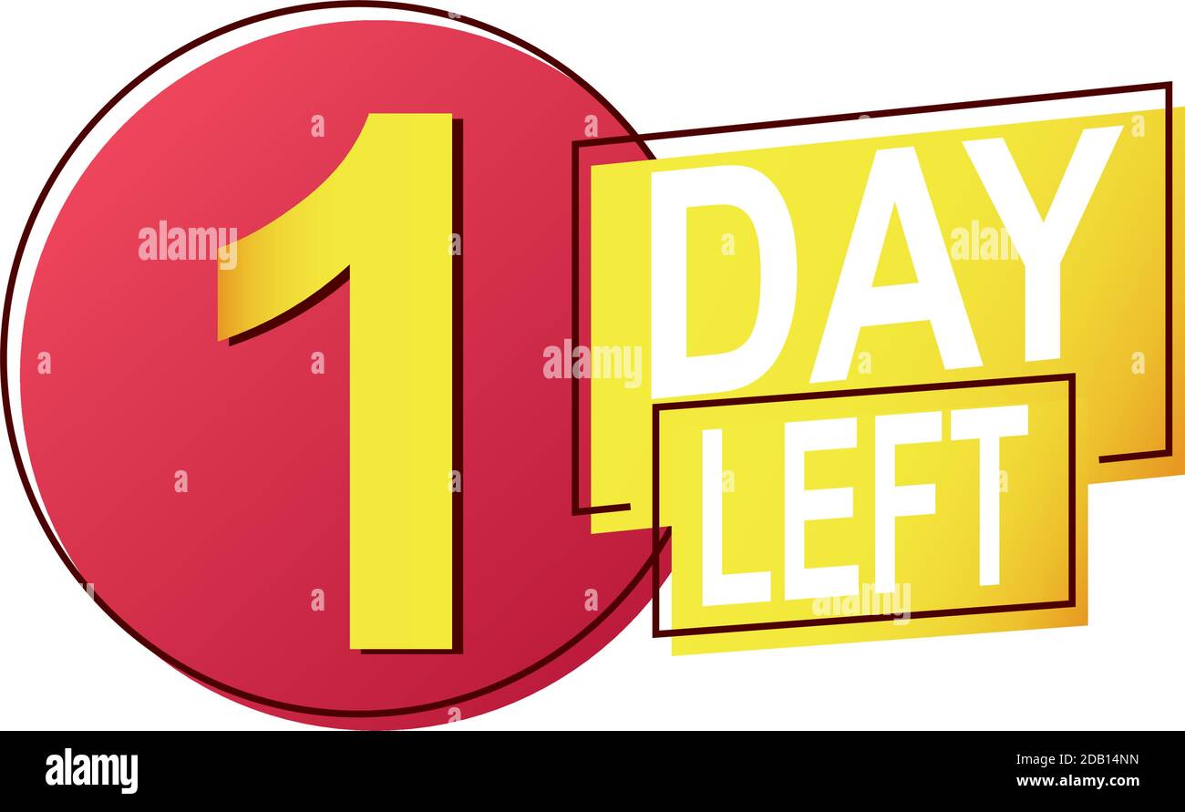 one day left sale countdown badge vector illustration design Stock ...